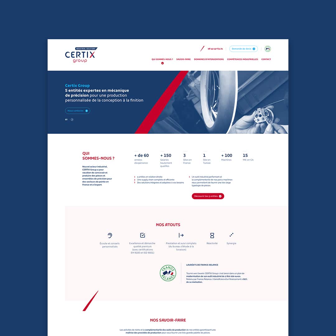 le nouveau site WordPress pour Certix | Agence web Angers